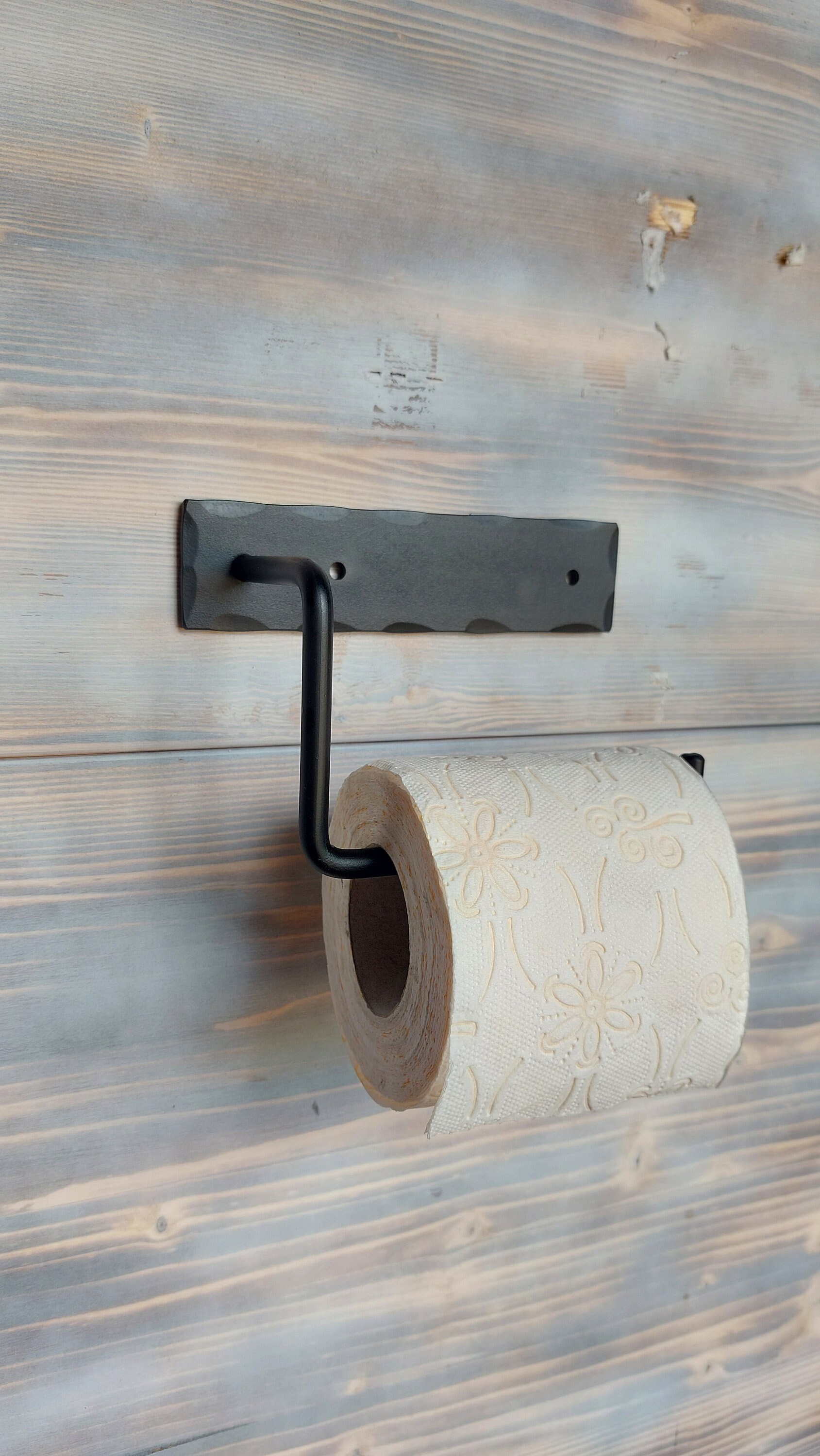Forged Iron Toilet Roll Holder Vintage WC Wrought Iron Blacksmith Made ...