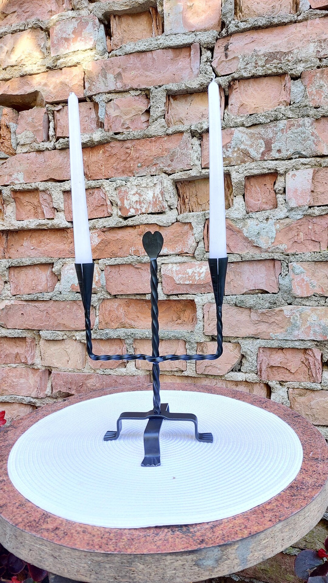 Hand-forged Scandinavian Minimalist Candle Holder for Two Taper Candles ...