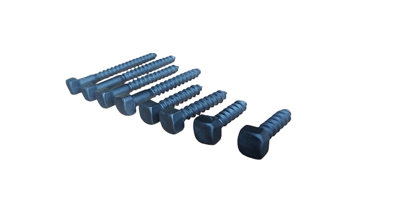 Set 5 Screw/ Hand-forged Iron Screws – Rustic Black Metal Screws for ...