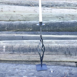 Hand-forged Twisted Metal Taper Candle Holder, Black Wrought Iron ...