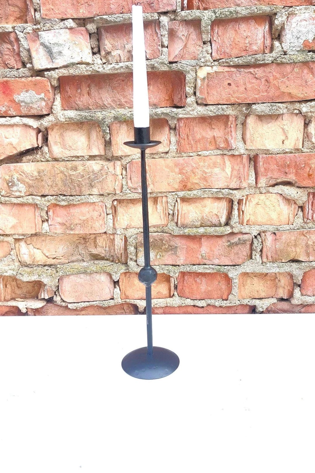 Handmade Tall Black Metal Candlestick With Industrial Design - Etsy