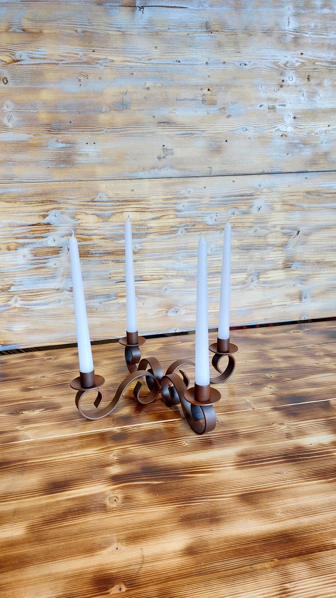 Advent Candlestick Rust Effect 4 Candle Handcrafted Perfect for Home ...