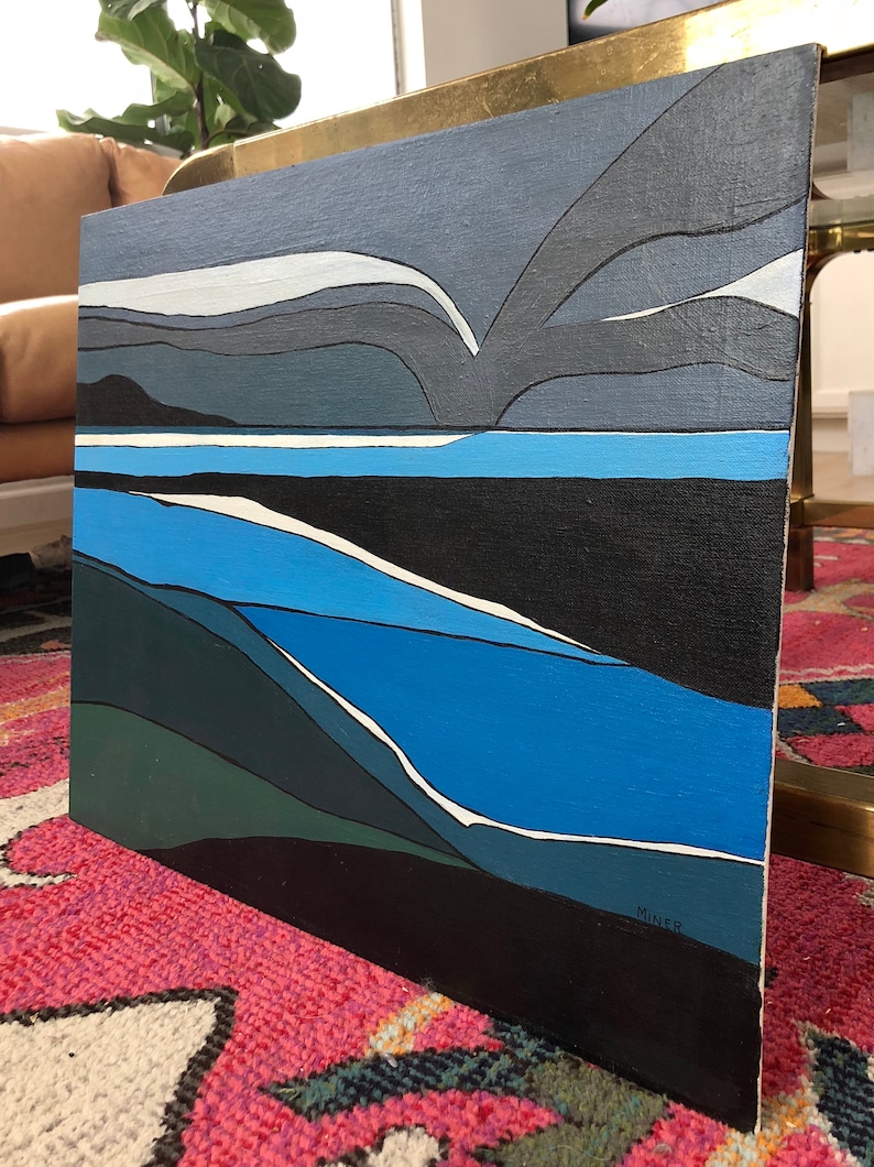 Vintage Abstract Expressionist Hard Edge Mid Century Painting | Etsy