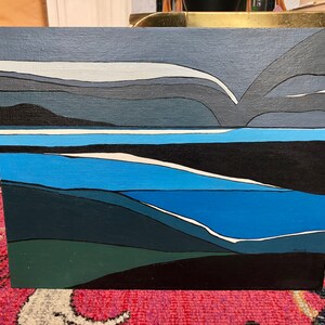 Vintage Abstract Expressionist Hard Edge Mid Century Painting - Etsy