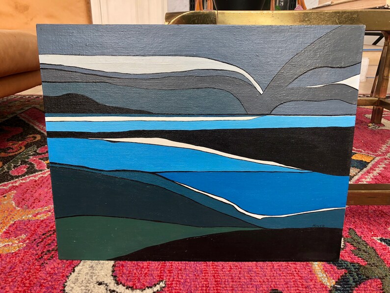 Vintage Abstract Expressionist Hard Edge Mid Century Painting | Etsy