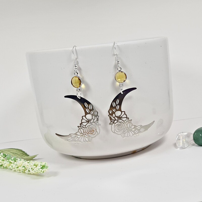 Moon Earrings - Etsy