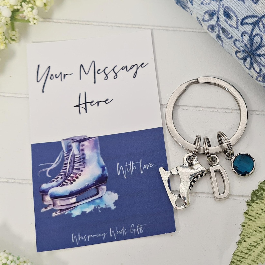 Ice Skating Gift, Figure Skating Keychain, Personalised Present, Winter ...