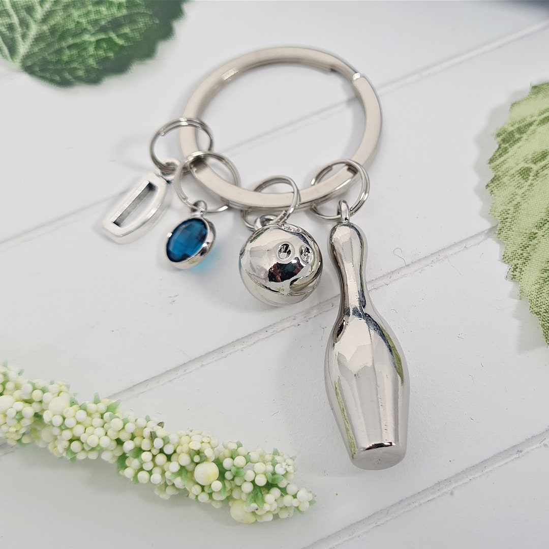 Ten Pin Bowling Gift, Bowling Theme Gifts, Personalised Keyring for Him ...