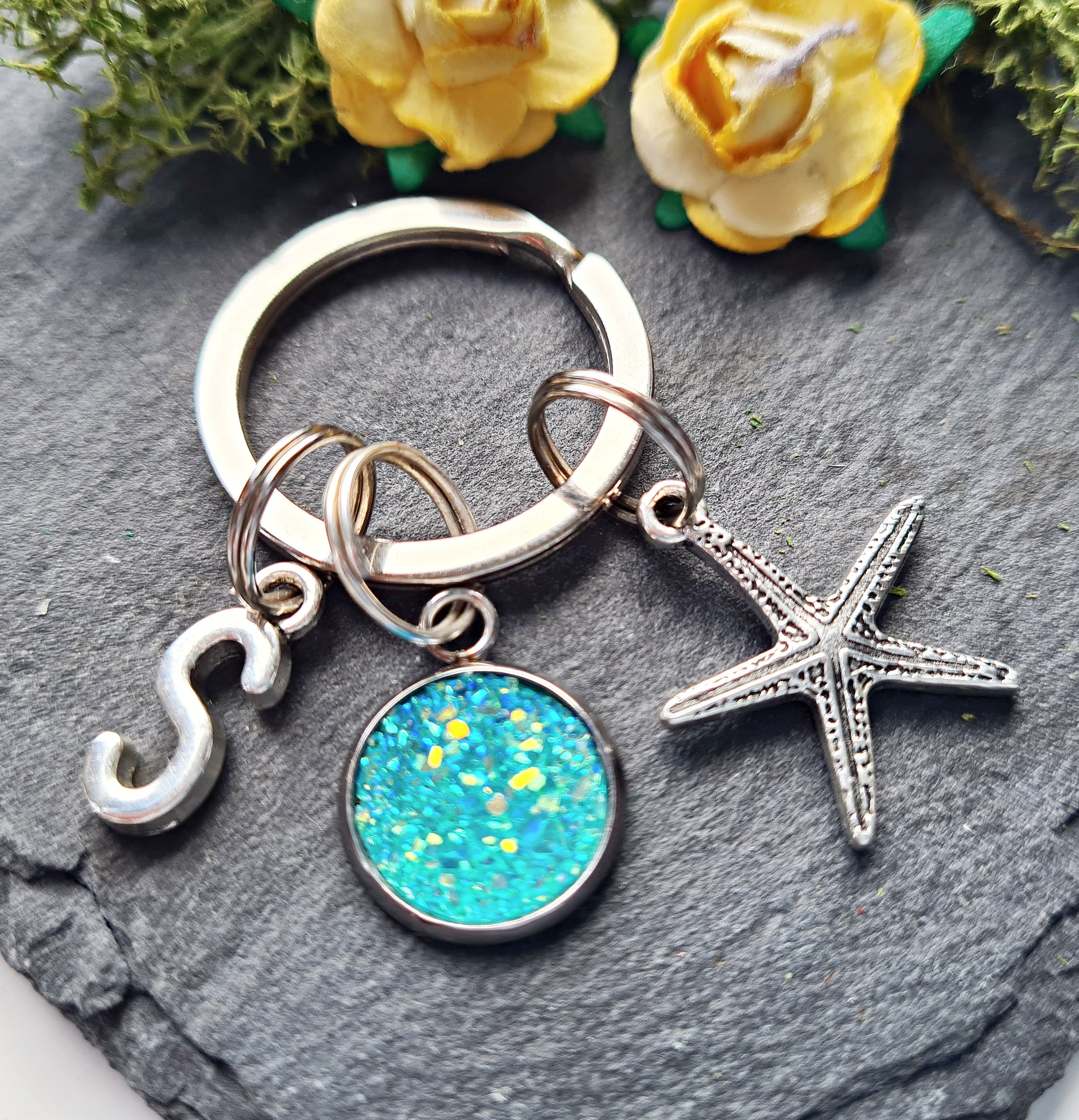 Personalised Starfish Keyring Beach Lover Gift Surfer - Etsy UK