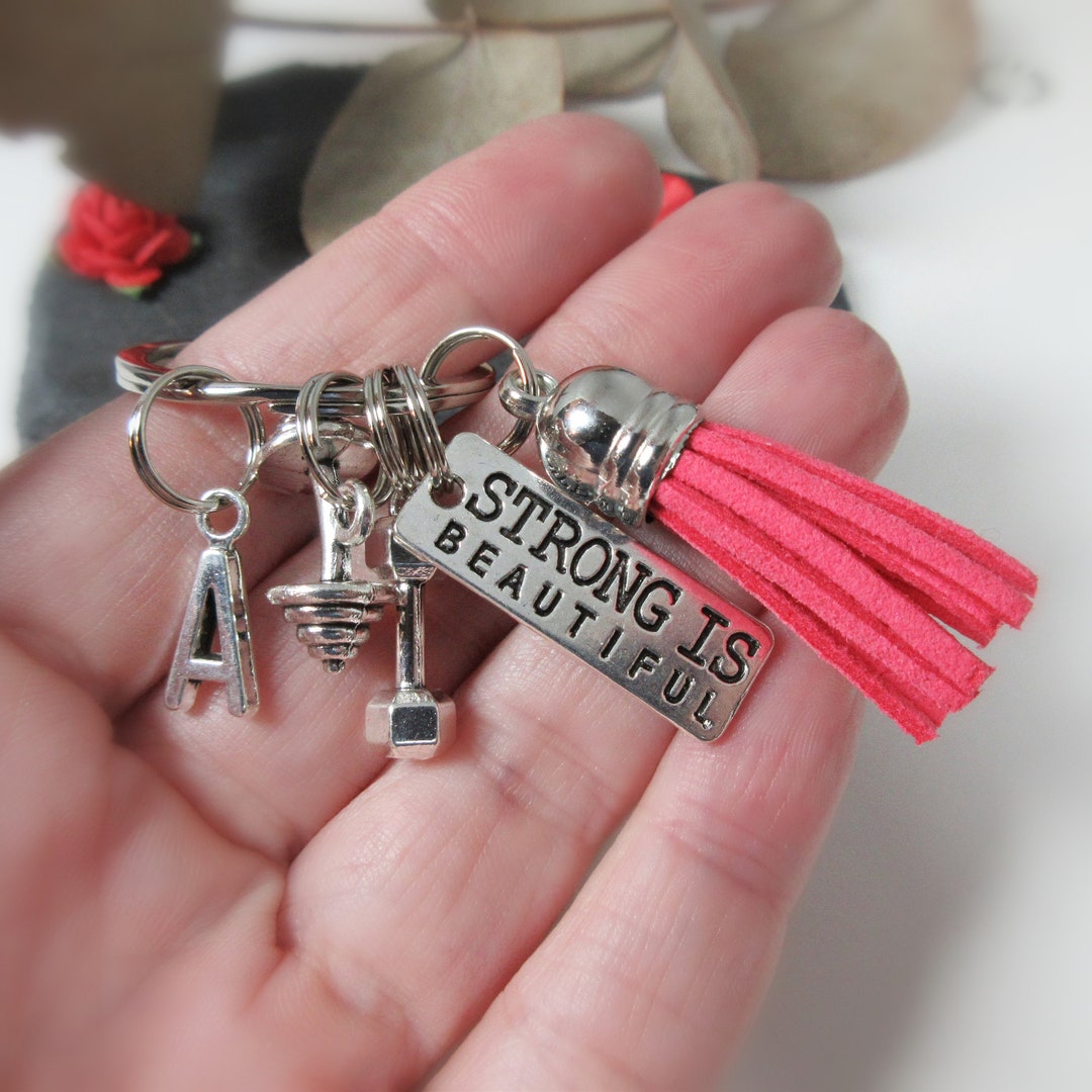 Personalised Fitness Keychain, Gym Gifts, Personal Trainer Tassel ...