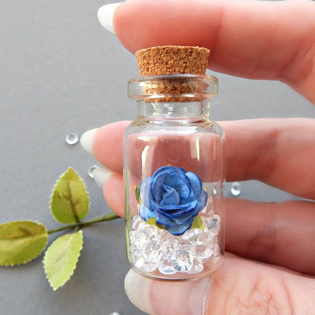 Miniature Blue Forever Rose, Blue Wedding Favours, Anniversary Gift ...
