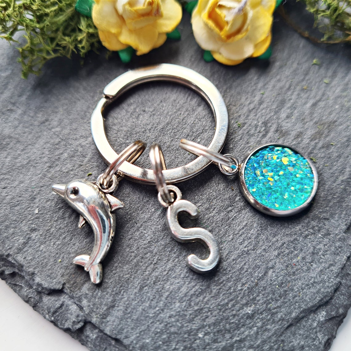 Personalised Dolphin Key Chain Dolphin Gift Ocean Keychain - Etsy UK