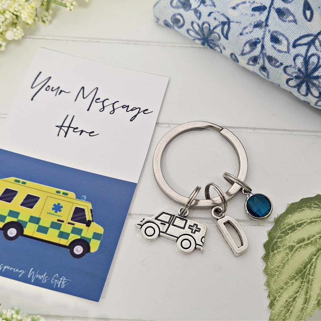 Ambulance Driver Keychain, Paramedic Gift, Personalised Birthstone ...