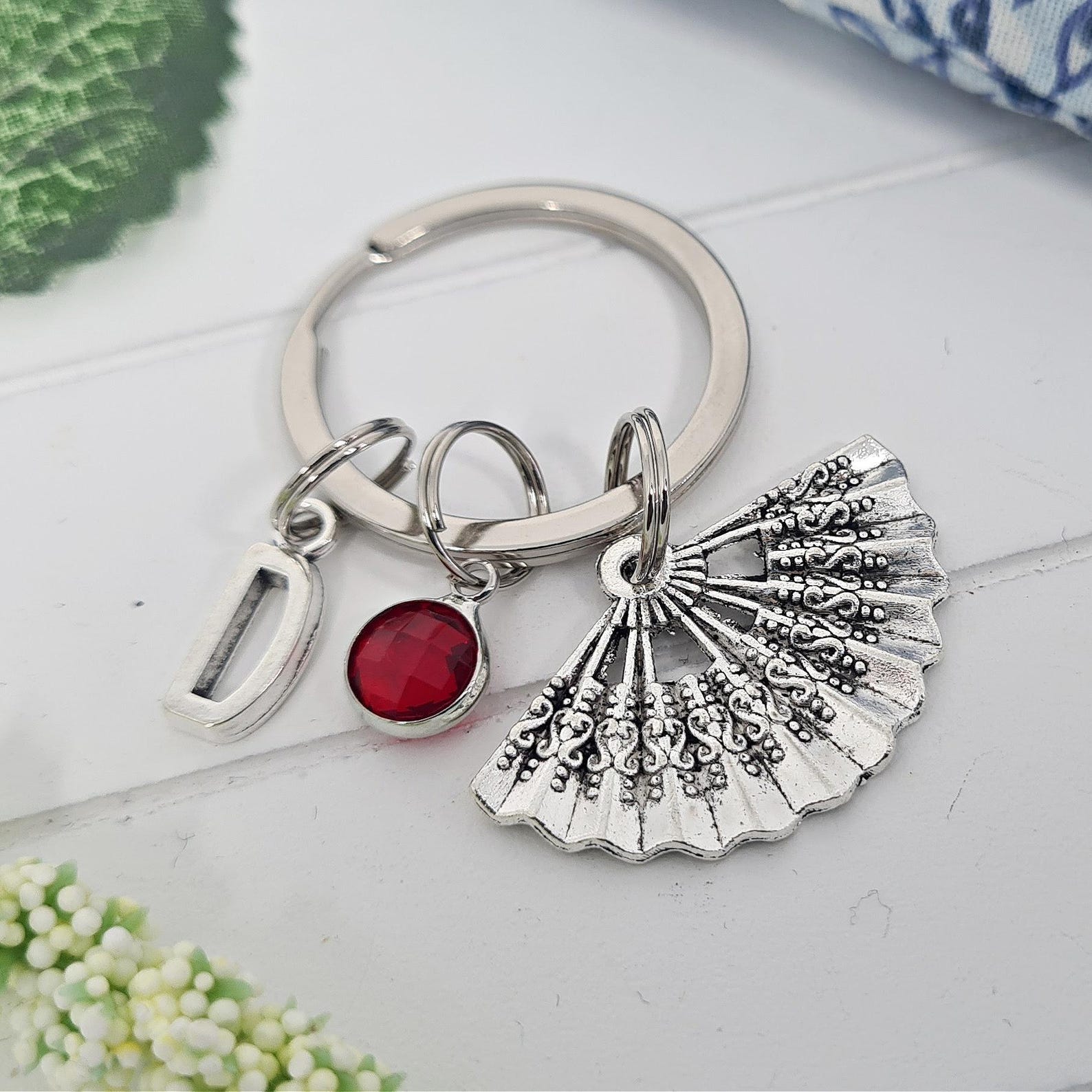 Flamenco Fan Keychain, Spanish Dancer Gifts, Birthstone Keychain, Spain ...