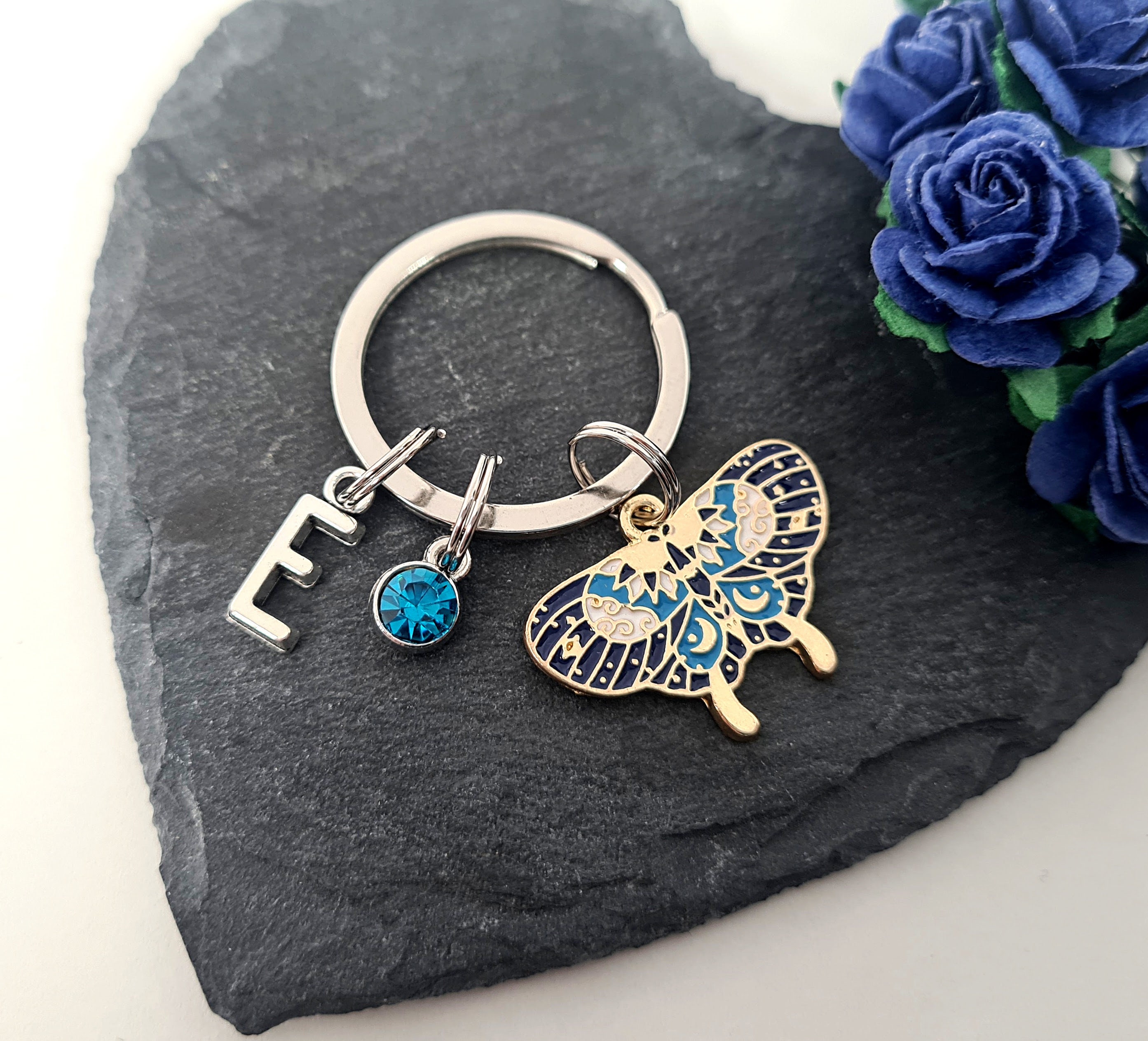 Luna Moth Keychain, Phases of the Moon, Butterfly Gifts, Mystical ...