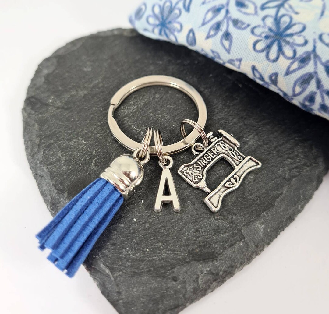 Personalised Sewing Machine Keychain, Tassel Keyring, Seamstress Gifts ...