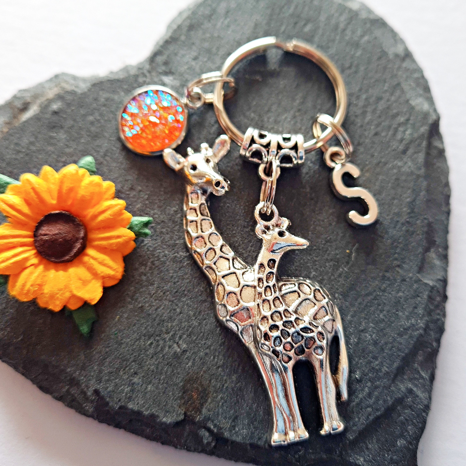 Personalised Giraffe Keychain Mum & Baby Giraffe New Mum - Etsy