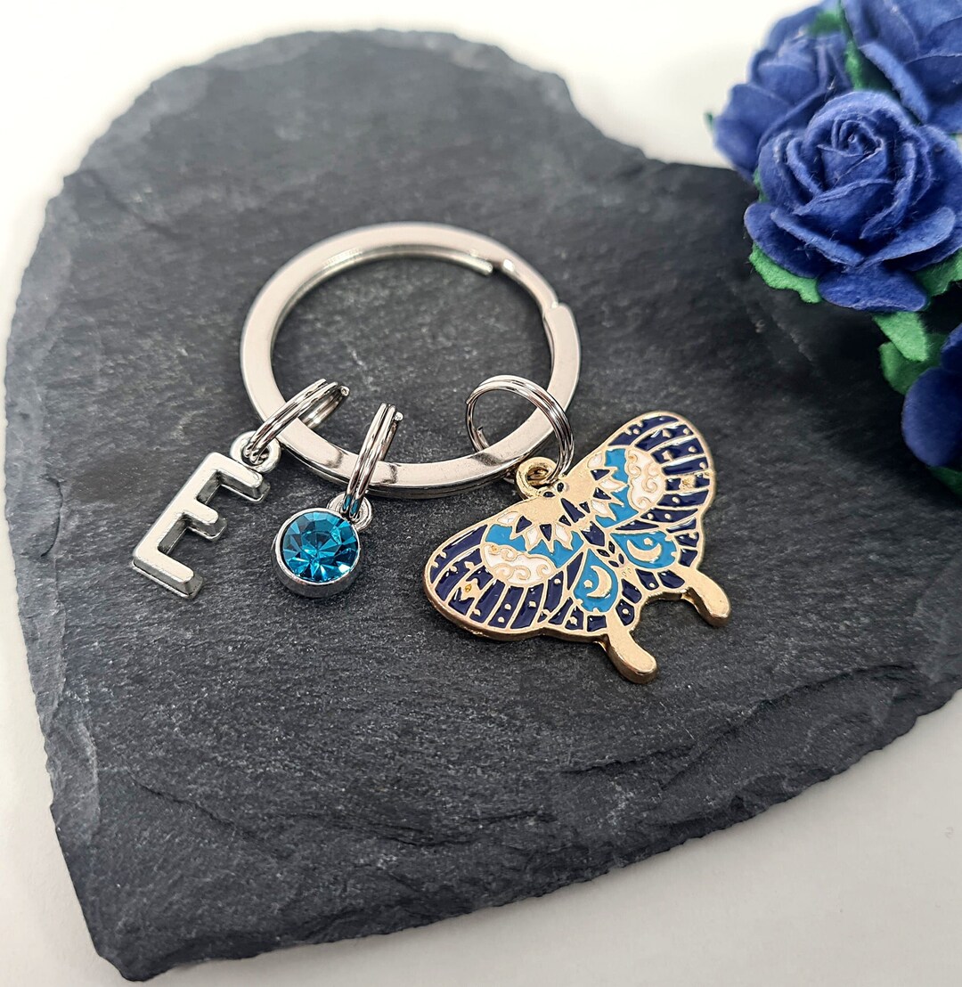 Luna Moth Keychain, Phases of the Moon, Butterfly Gifts, Mystical ...