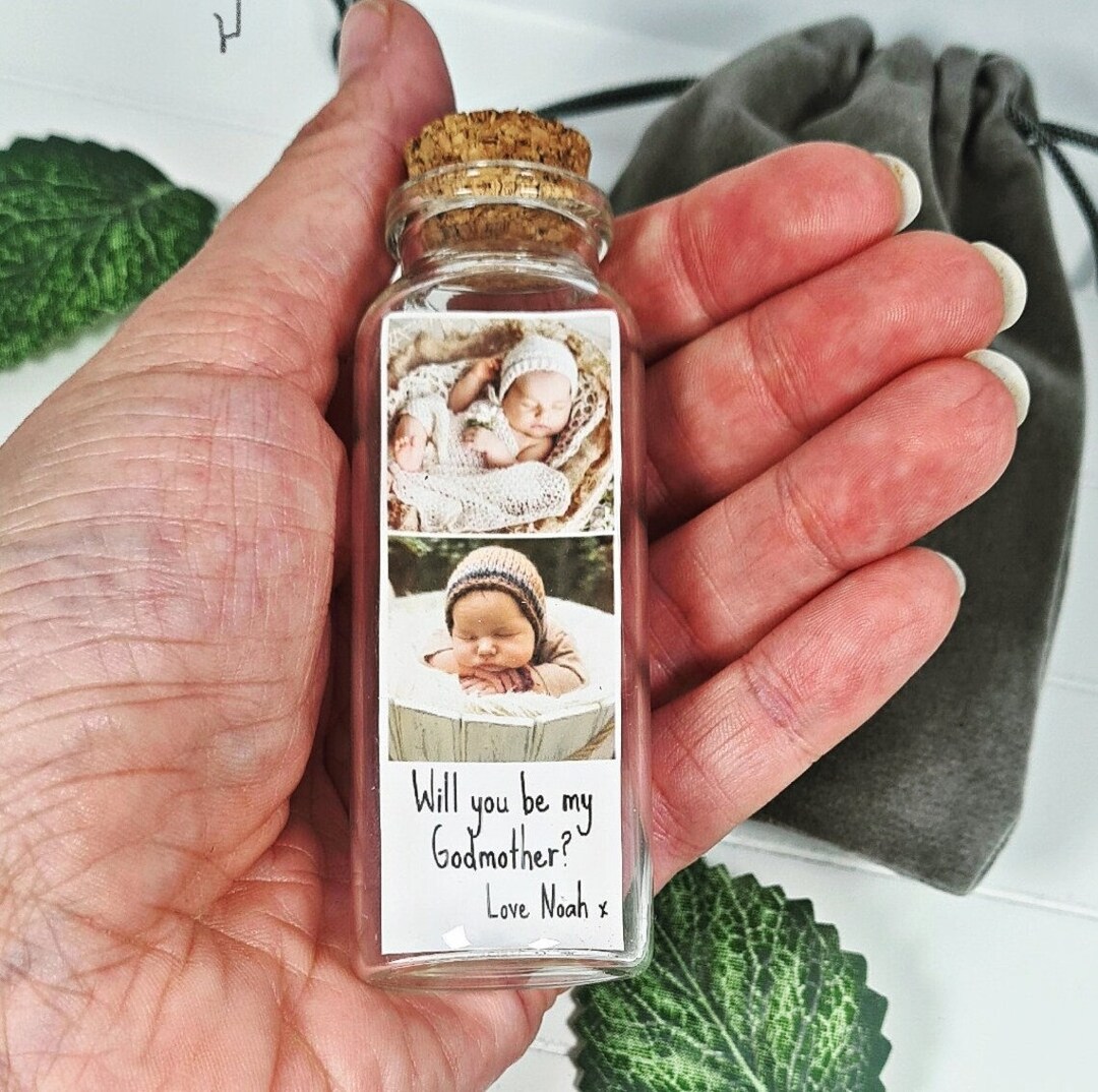 Godparent Gift, Photos in a Bottle, Home Decoration, Personalised ...