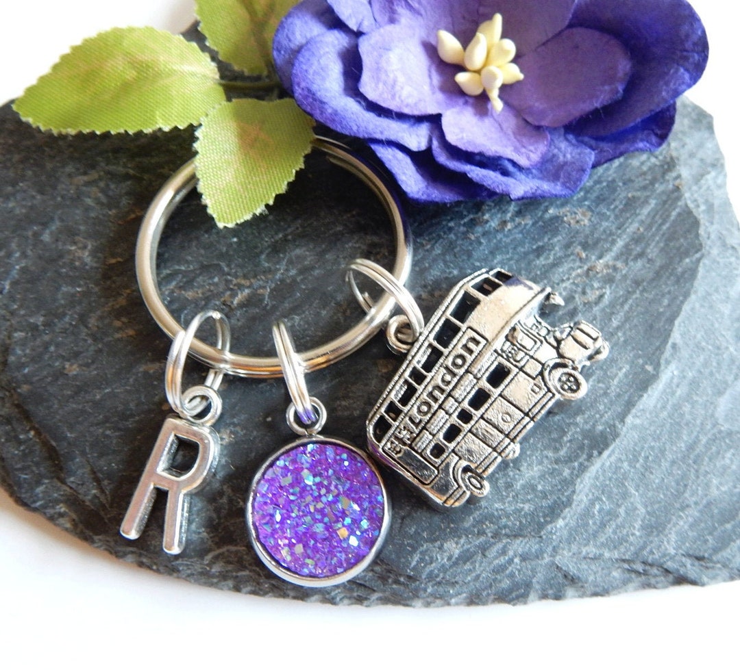 Personalised Bus Keyring, London Bus Keychain, Bus Driver Gift, London ...