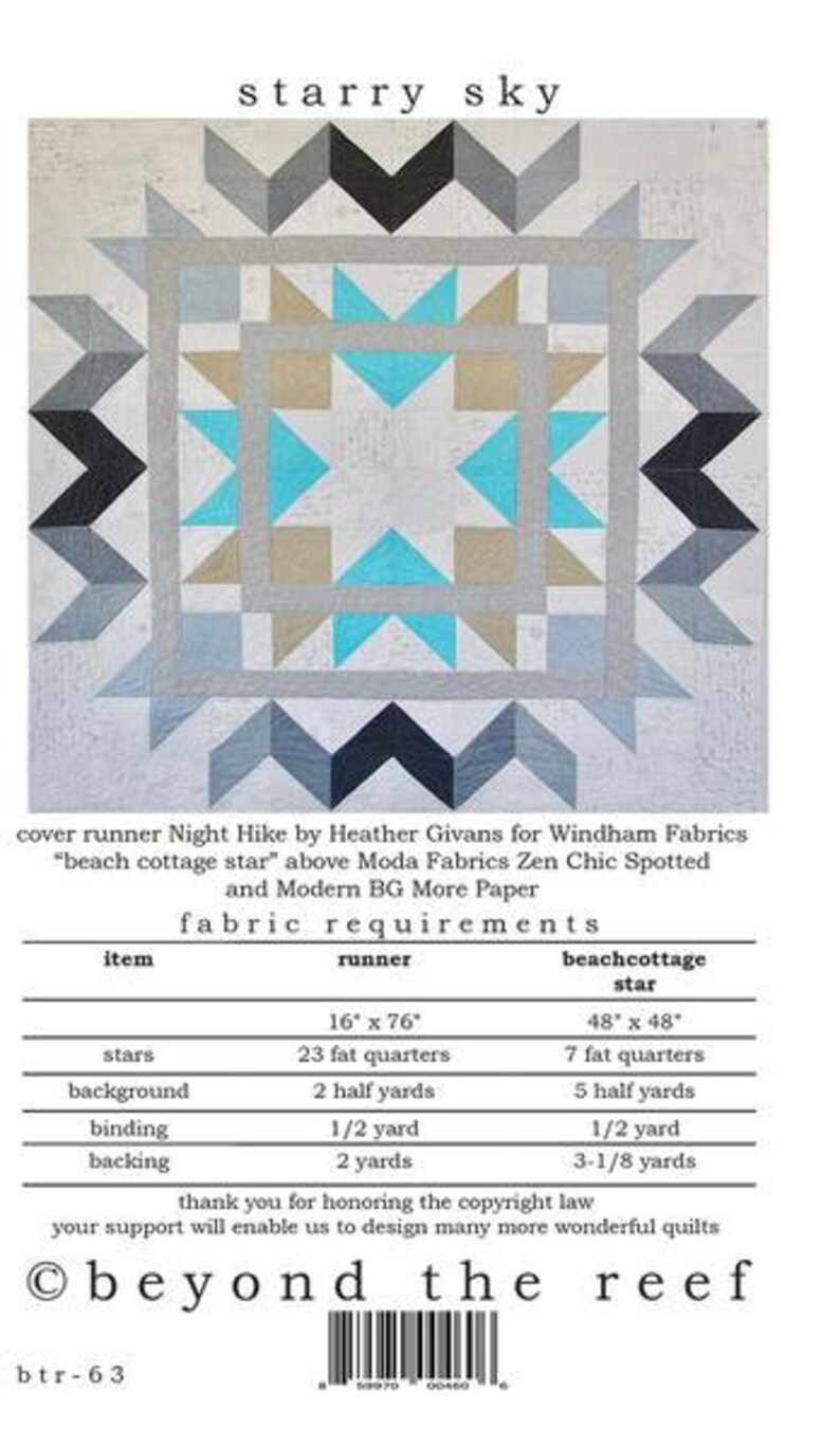 Starry Sky Quilt Pattern Beyondthereef Natalie Barnes | Etsy