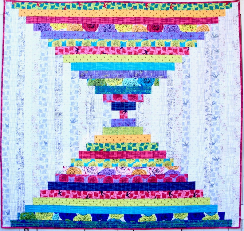 FLOWER GARDEN STEPS Quilt Pattern With Norma Rose Fabric by | Etsy