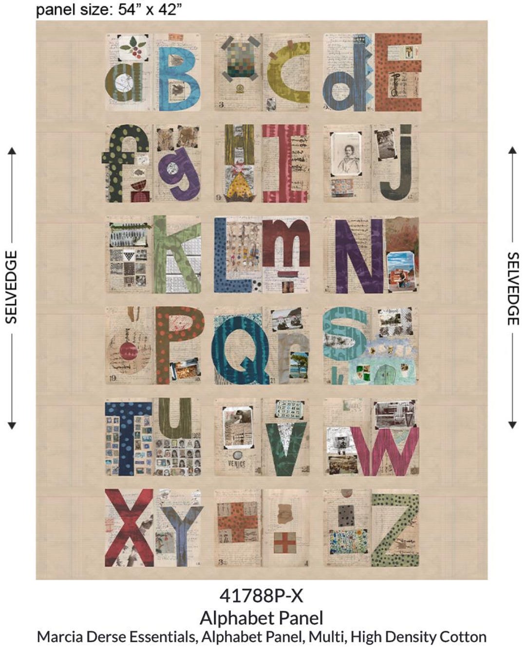 Alphabet Panel Fabric BTY Marcia Derse by the Yard 41788P X OEKO Tex ...