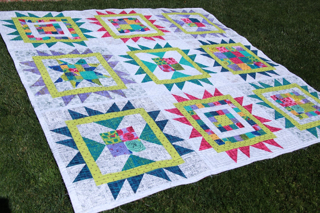 BIG STARRY SKY Quilt Pattern 88 X 88 Natalie Barnes Beyond the Reef ...