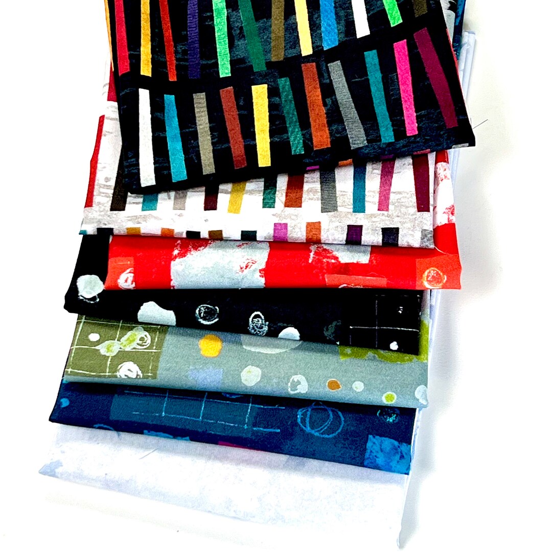 Marcia Derse Marble Run and Stick Stacks Fabric 6 Fat Quarter Bundle ...