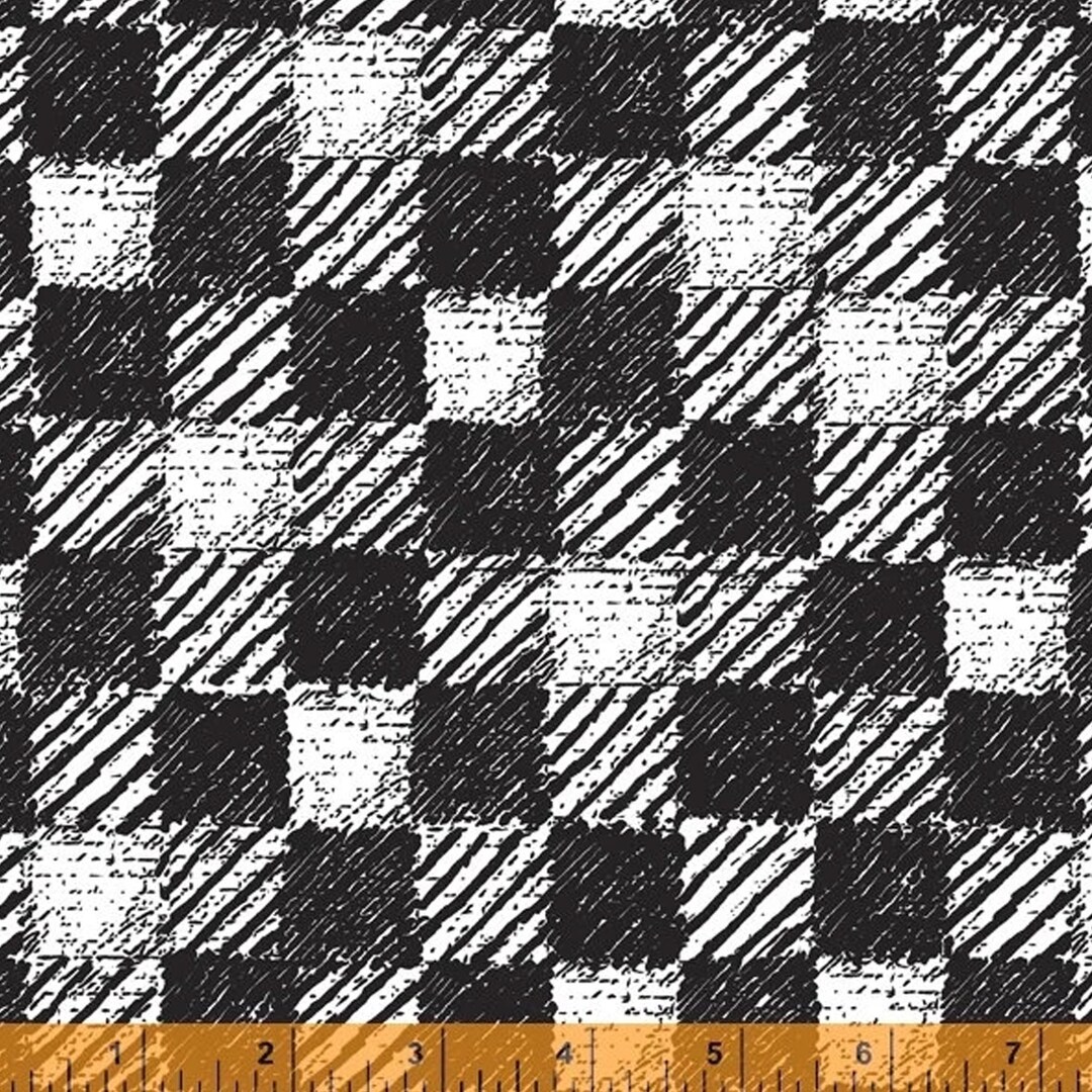 Modern Farmhouse Buffalo Plaid Fabric Black and White Merry and Mod ...