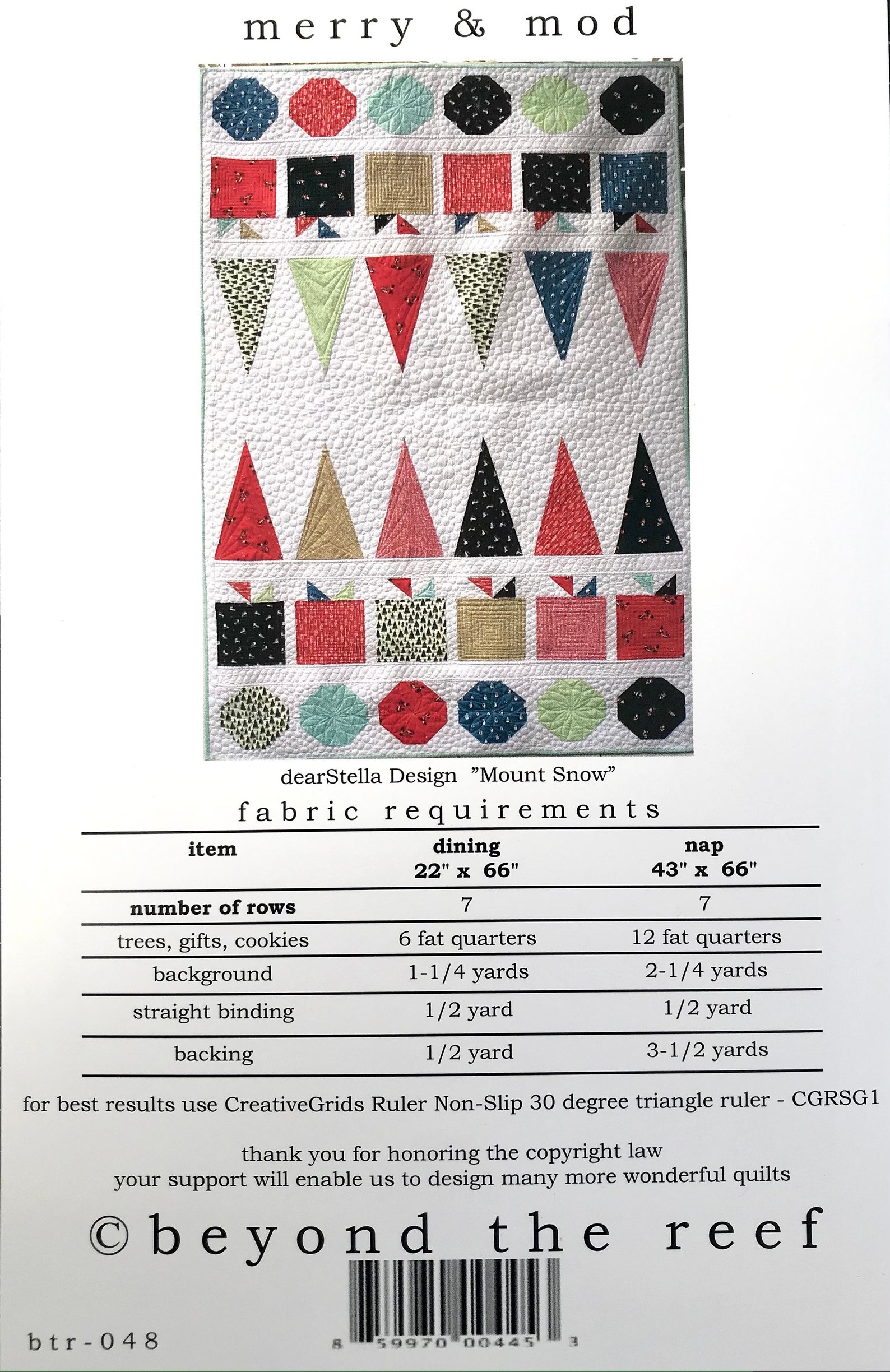 Merry and Mod Quilt Pattern Beyondthereef Natalie Barnes Modern ...