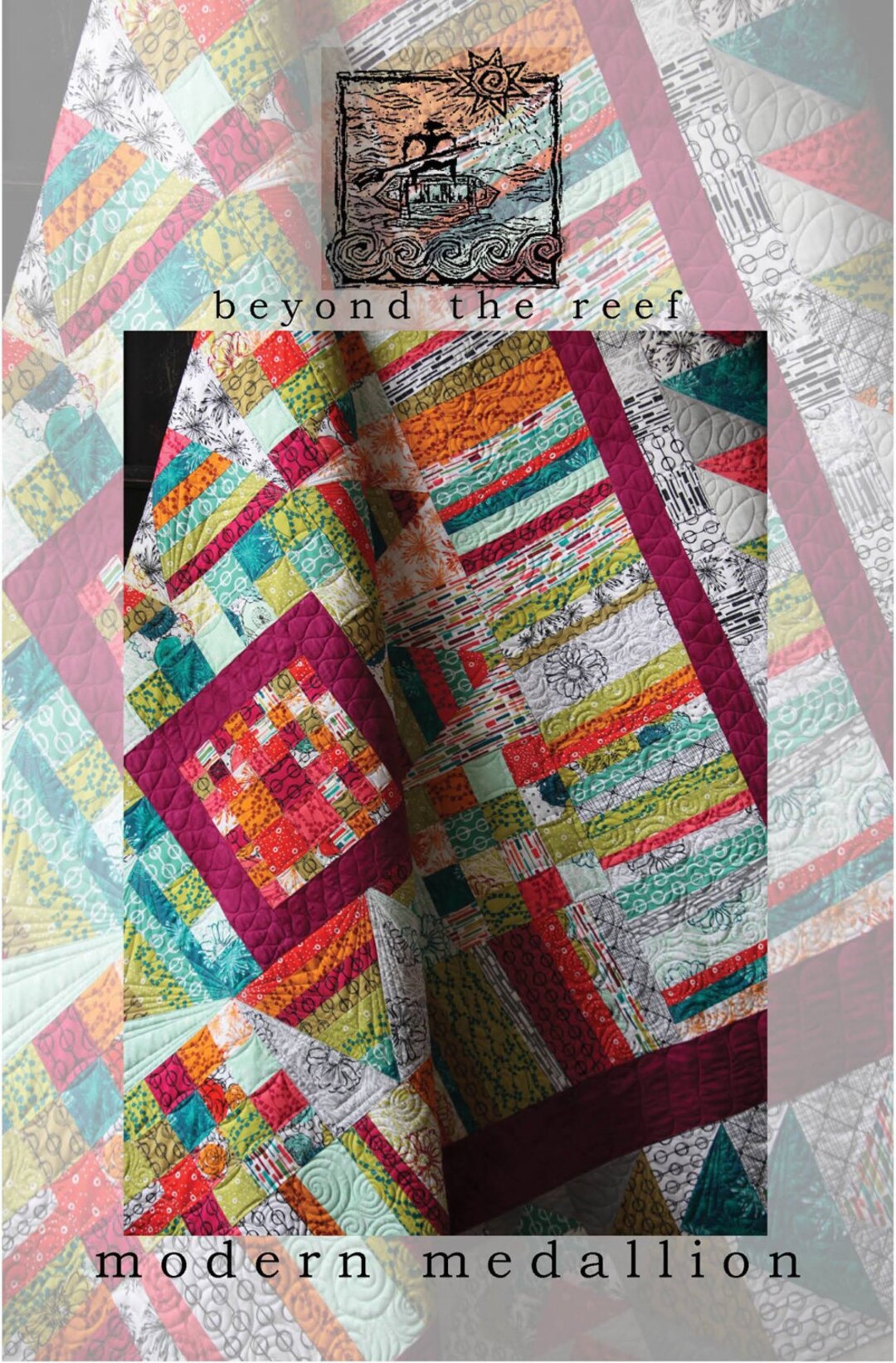 Modern Medallion Quilt Pattern by Beyond the Reef Quilting - Etsy