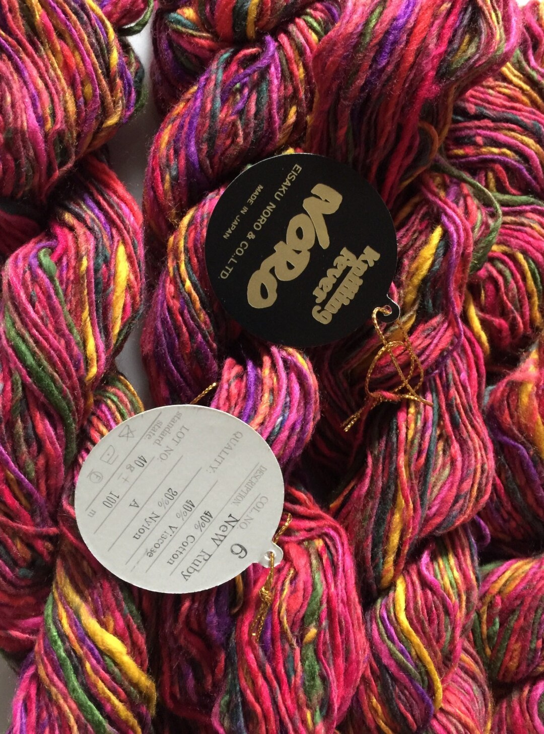 Noro New Ruby Yarn, Lot of 2 Skeins Red Pink Cotton Blend, Hard to Find ...