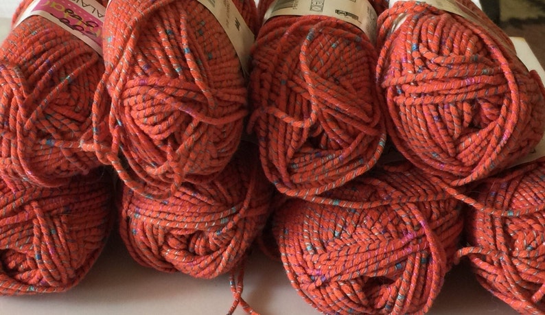 Brick Red Phildar Yarn, Falaise in Cotton Blend, Yarn in Orange Red ...