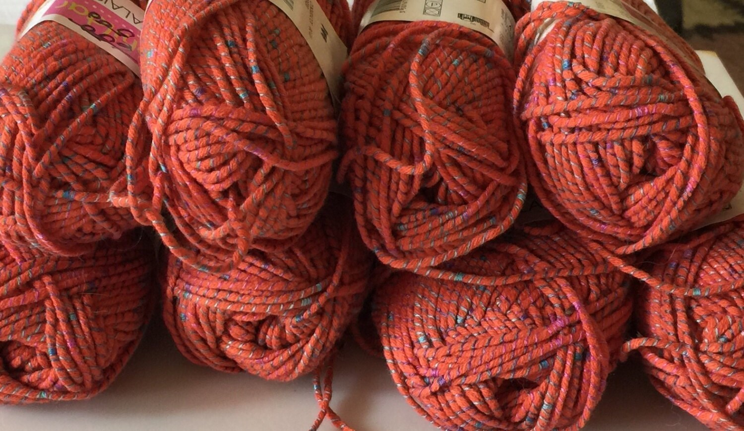 Brick Red Phildar Yarn, Falaise in Cotton Blend, Yarn in Orange Red ...