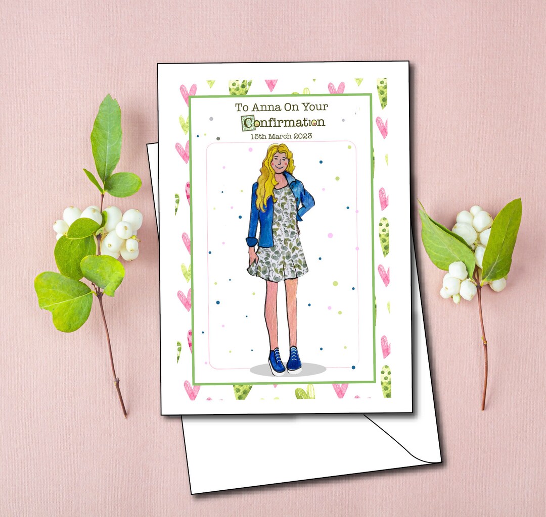 Girls Personalised Confirmation Card/keepsake Bookmark for Confirmation ...