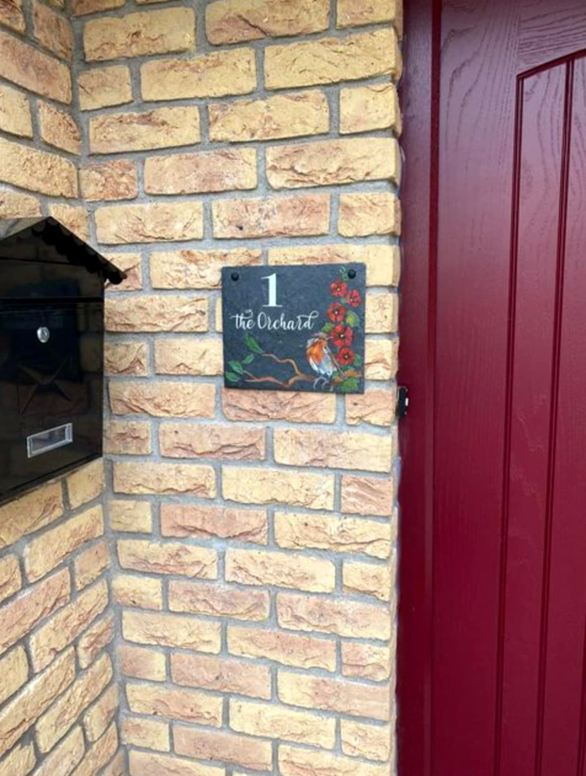 Rustic Door Number Sign Robin Slate Door Sign Door Number - Etsy