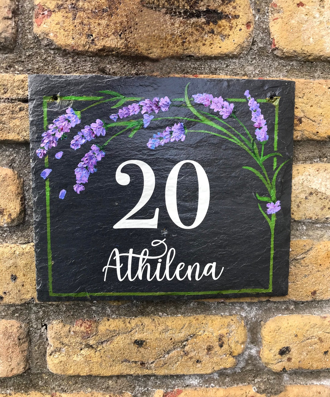Floral Number Door Sign Front Door Number Sign Slate Door - Etsy