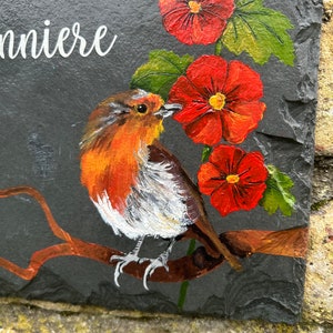 Rustic Door Number Sign, Robin Slate Door Sign, Door Number Plaque ...