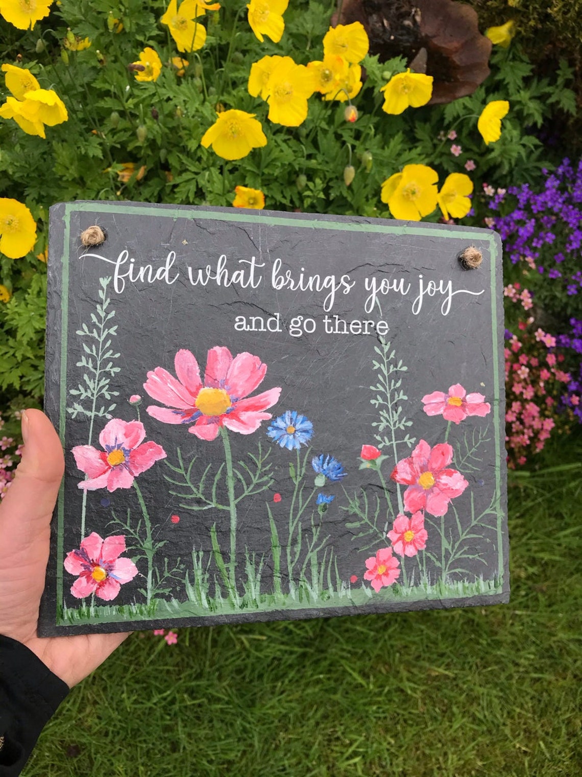 Rustic Outdoor Garden Sign. Slate Sign. Birthday Gift. Garden - Etsy