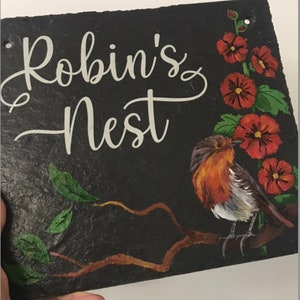 Rustic Door Number Sign, Robin Slate Door Sign, Door Number Plaque ...