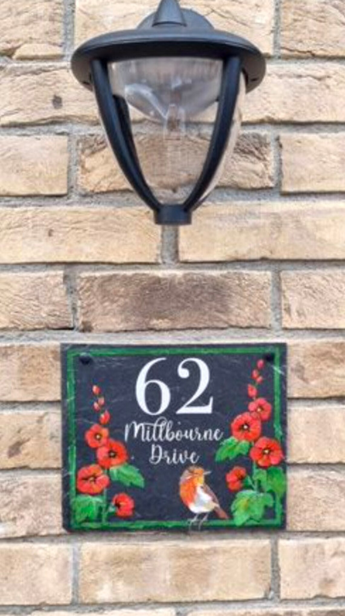 Floral Number Door Sign Front Door Number Sign Slate Door - Etsy