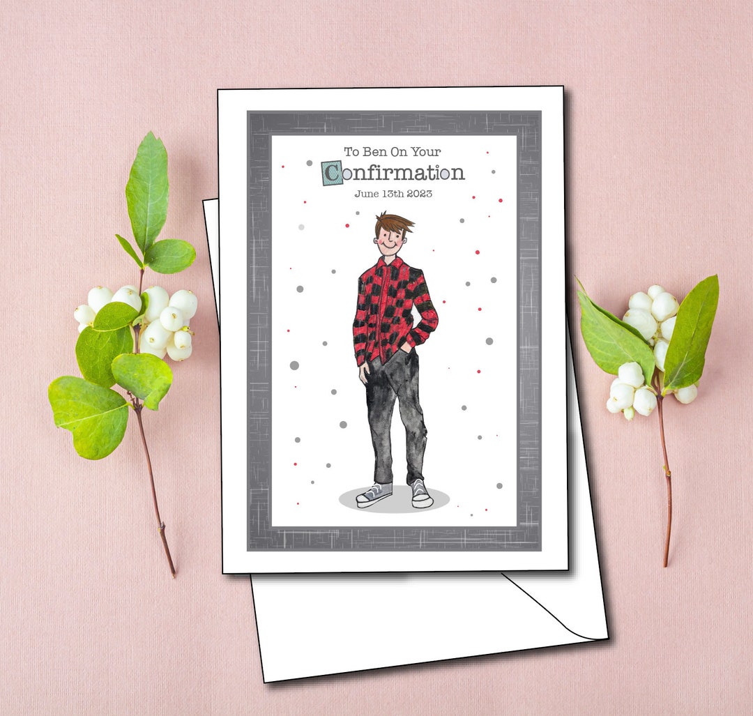 Boys Personalised Confirmation Card/keepsake Confirmation Card, Card ...