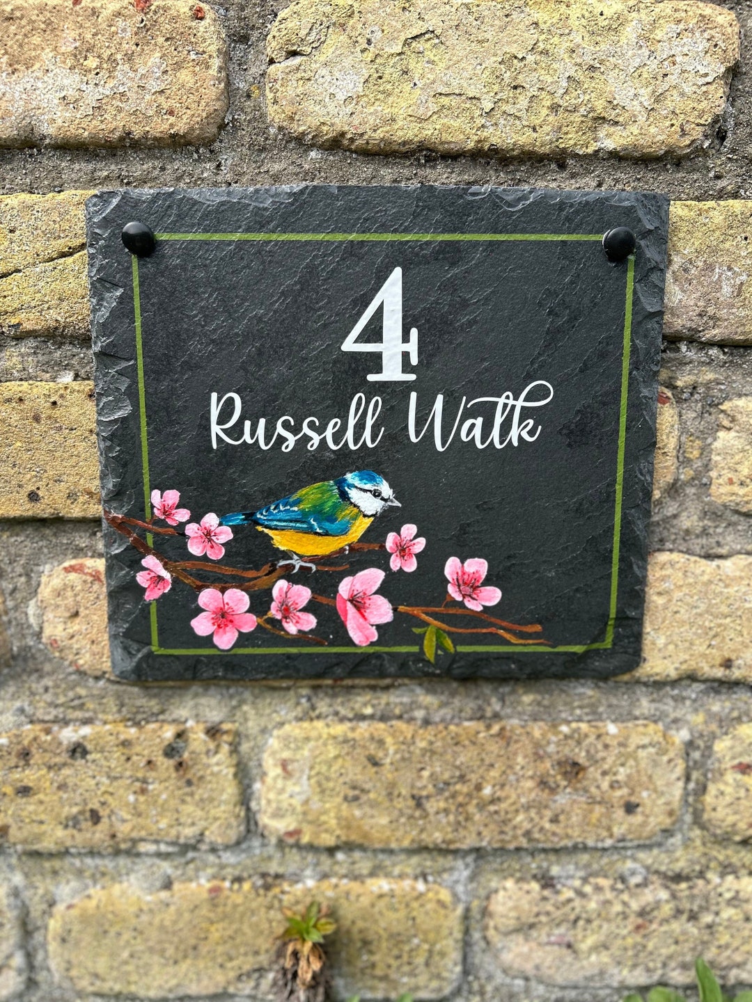 Bird Number Sign, Front Door Number Sign, Slate Door Plaque, House ...