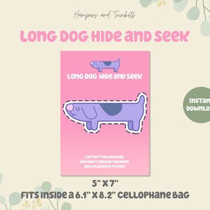 Blue Pink Party Favor Long Dog Hide and Seek Digital Download Bluey ...