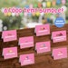Blue Themed Food Pink Tent Cards: 8 Digital Downloads DIY Printable ...