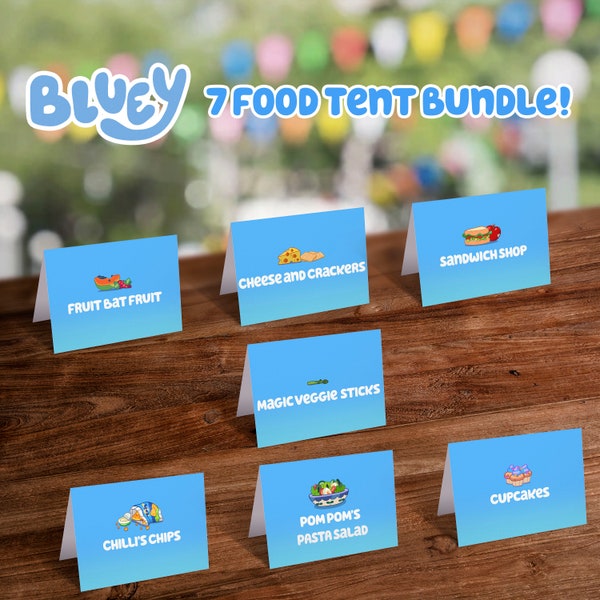 Bluey Themed Food Cards - Etsy