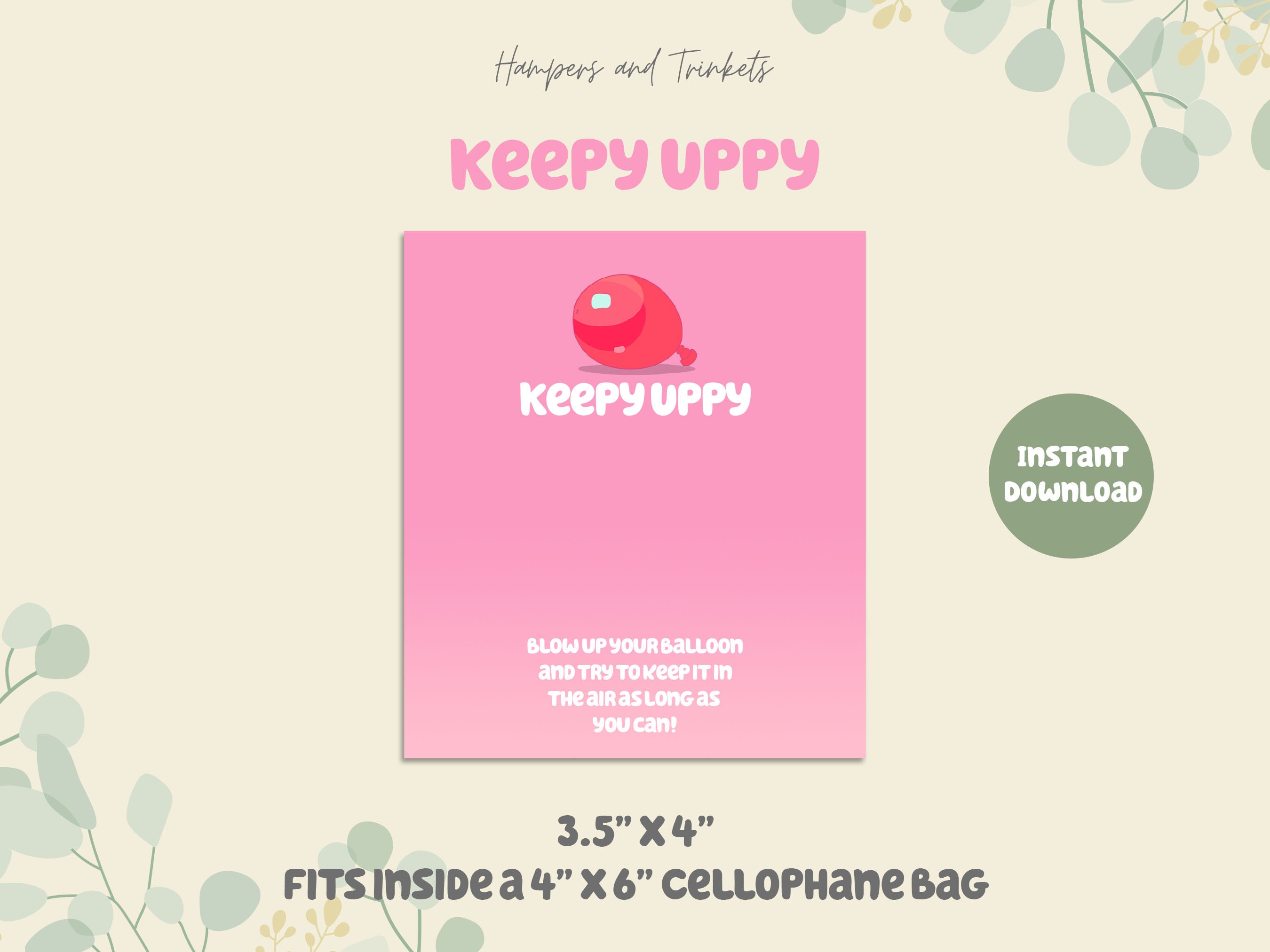 Bluey Pink Party Favor Keepy Uppy Digital Download Bluey - Etsy Australia