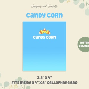 Blue Party Favor Candy Corn Digital Download Bluey Blue Dog DIY ...