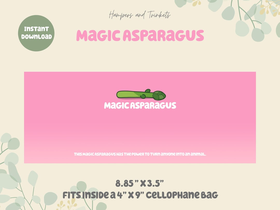 Blue Party Favor Magic Asparagus Digital Download Blue Dog DIY ...